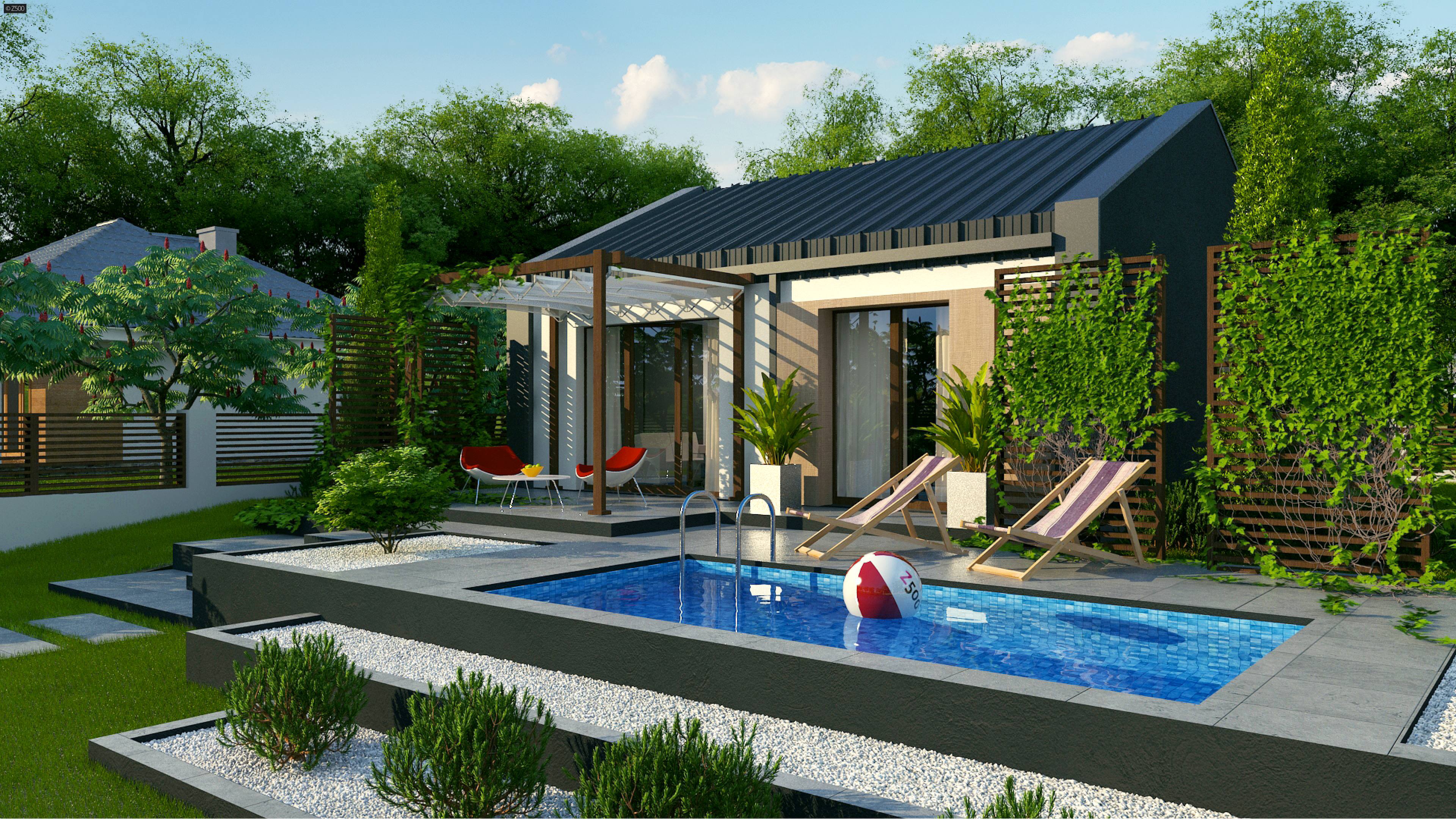 Návrh domu Z451 Jednoduchý, malý domček s rozlohou asi 50 m2 s ...